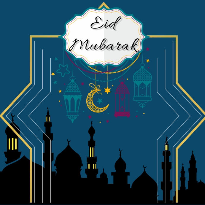Blue Eid Design Template | PosterMyWall