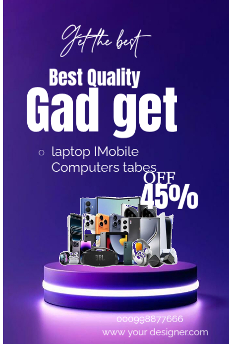 Blue Electronics Gadget Best quality PSD printable High Quality poster ...