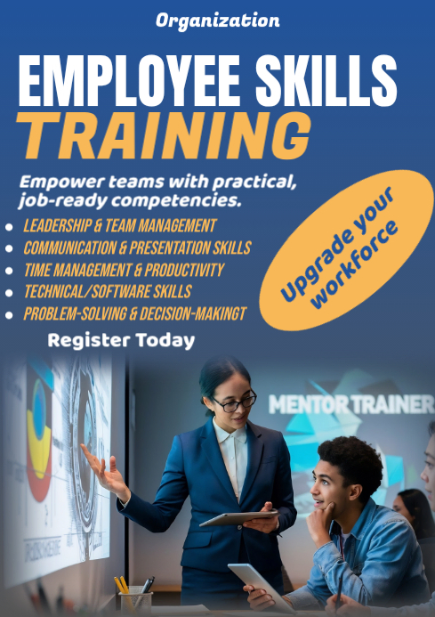 Blue Employee Skills Training A1 Template | PosterMyWall