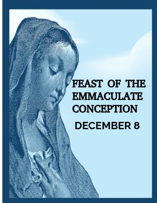 Copy of Blue Feast Of The Emmaculate Conception Flyer (us Letter ...