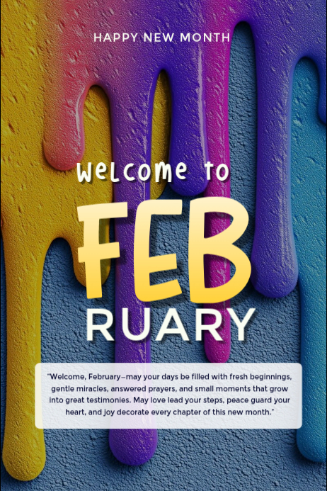 Blue February Welcome Poster Template | PosterMyWall
