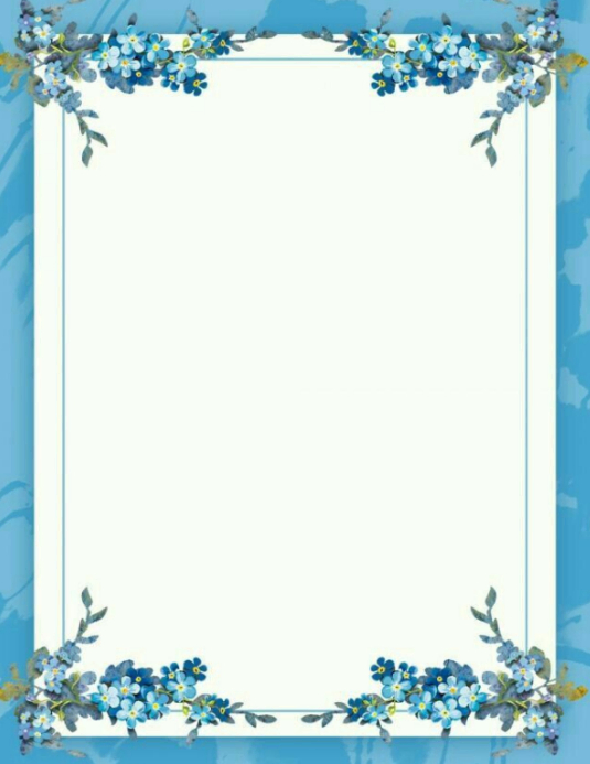 Blue Floral Border Frame Background Template | PosterMyWall