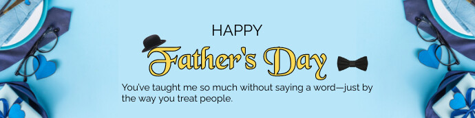 Blue Floral Happy Father's Day Google Thumbna Template | PosterMyWall
