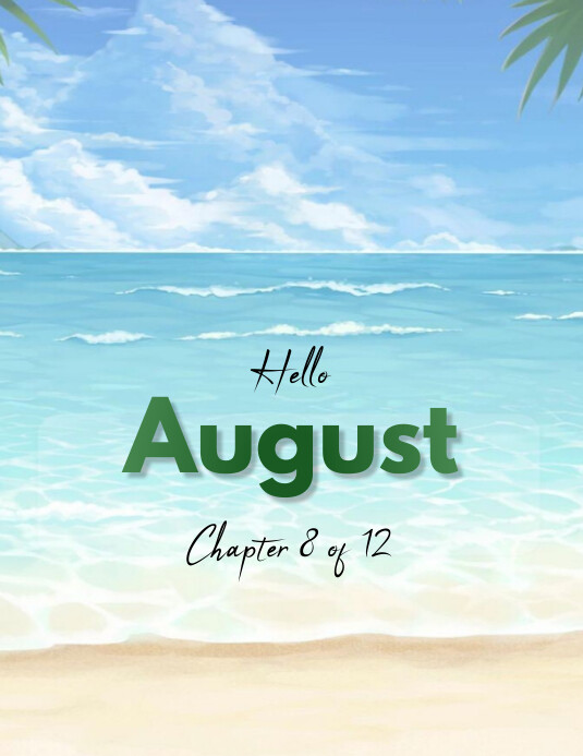 Blue Floral Hello August Flyer (us Letter) Template | PosterMyWall