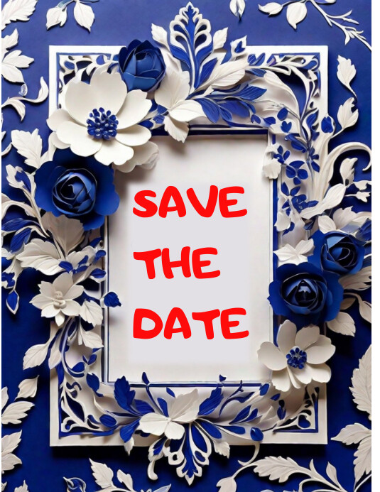 Blue floral Invitation (1) Template | PosterMyWall