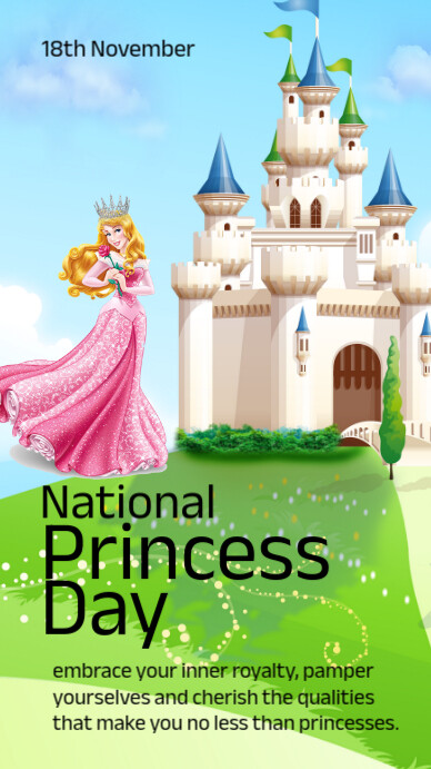 Copy of Blue Floral National Princess Day Instagram Story | PosterMyWall