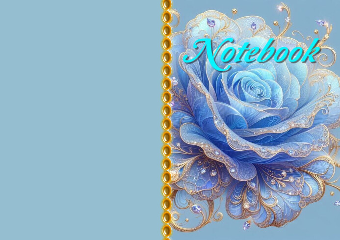 Modèle Blue Floral Notebook Cover A4 | PosterMyWall