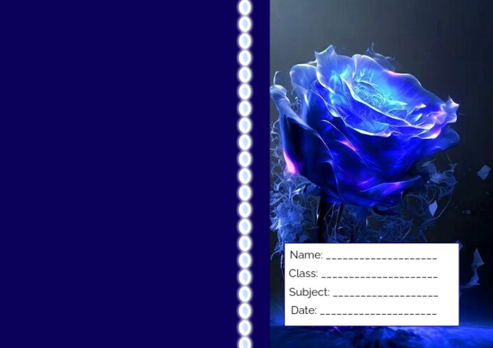 Copy of Blue Floral Notebook Cover A4 | PosterMyWall