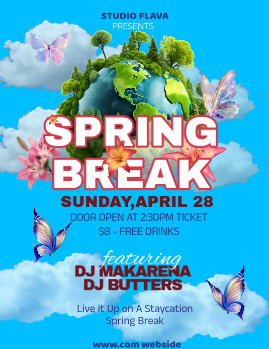 Copy of Blue Floral Spring Forward Poster, Spring Forward Flyer ...