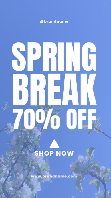 Blue Floral Typographic Special Super Spring Break Sale Promotional ...
