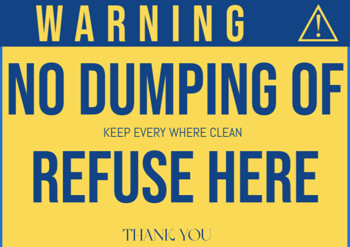 Copy of Blue Floral Warning Sign Board Template A4 | PosterMyWall