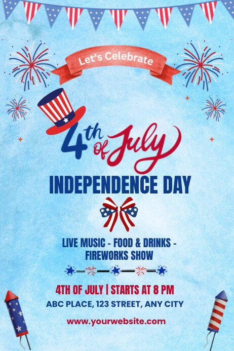 Plantilla de Blue Fourth Of July Event Poster | PosterMyWall