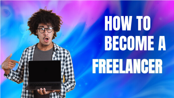 Blue Freelancer YouTube Thumbnail Template | PosterMyWall