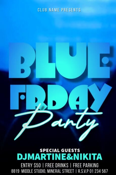 Plantilla de Blue Friday Party | PosterMyWall