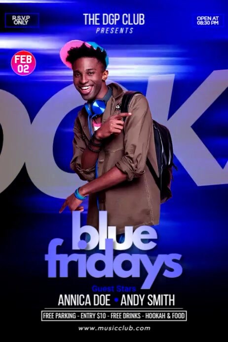 Blue Fridays Dj Template | PosterMyWall