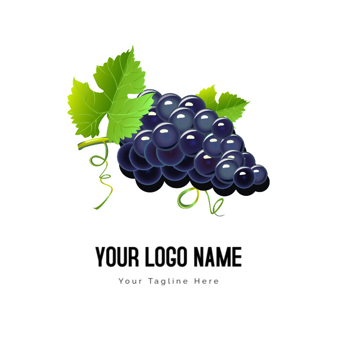 Blue Fruits With Green Leaves Logo Template | PosterMyWall
