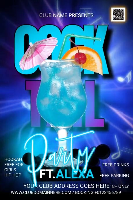 Copy of Blue Futuristic Cocktail Party Poster | PosterMyWall