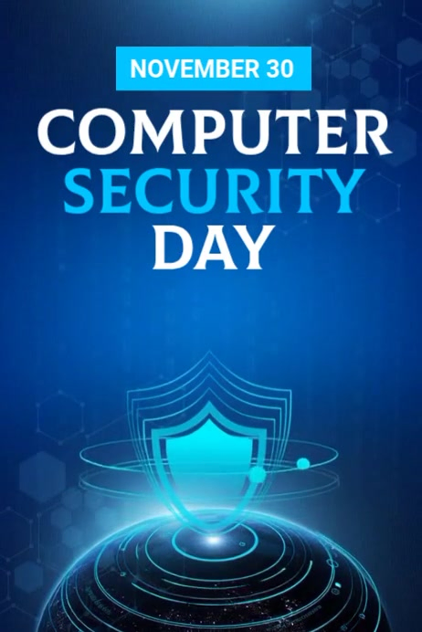 Modèle Blue Futuristic Computer Security Day Poster | PosterMyWall