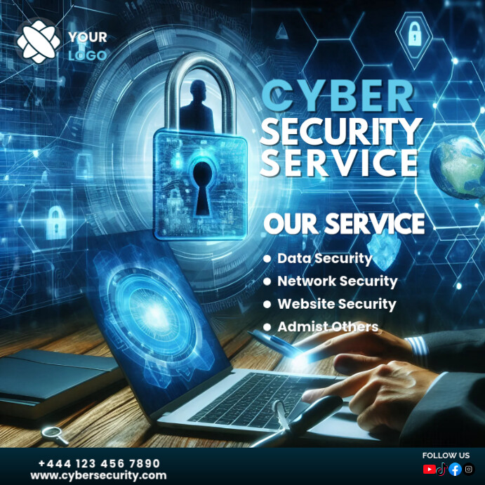 Copy of Blue Futuristic Cyber Security Service Instagram Post | PosterMyWall