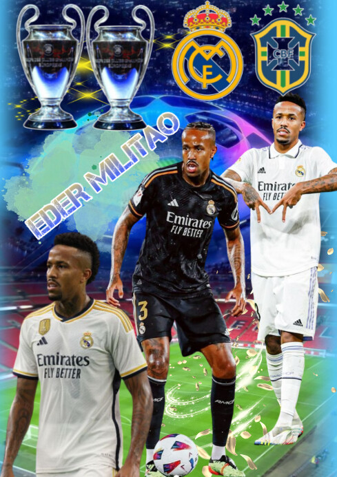 Blue Futuristic Eder Militao Winning Uefa Cha Template | PosterMyWall