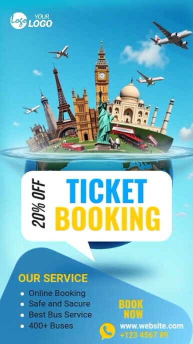 Blue Futuristic Flight Promotion Template Instagram Story | PosterMyWall