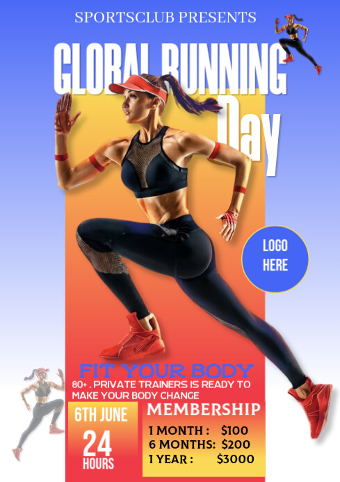 Copy of Blue Futuristic Global Running Day Celebration A3 | PosterMyWall