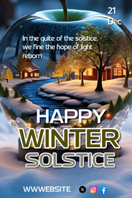 Blue Futuristic Happy Winter Solstice Poster Template | PosterMyWall