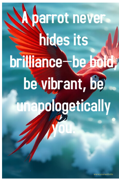 Blue Futuristic Inspirational Quotes About Parrot Poster Template ...