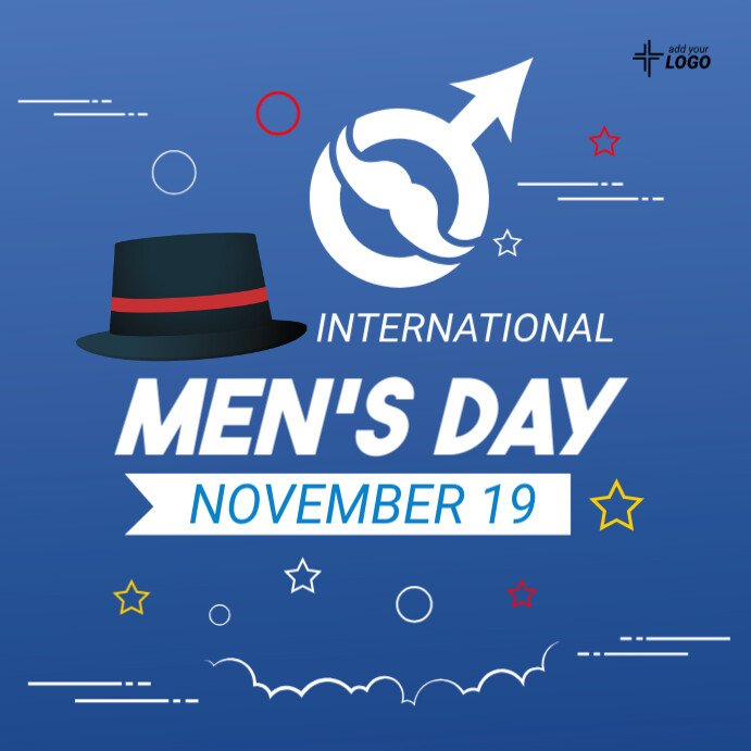 Blue Futuristic International Men’s Day Instagram Post Template ...