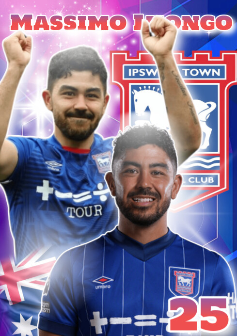 Copy of Blue Futuristic Massimo Luongo Ipswich Town Football Player A4 ...