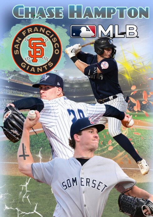 Plantilla de Blue Futuristic Mlb Chase Hampton San Fransis | PosterMyWall