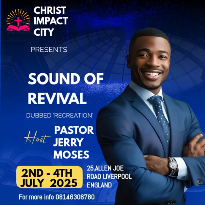 Blue Futuristic Modern Church Worship Conference And Sunday Service ...