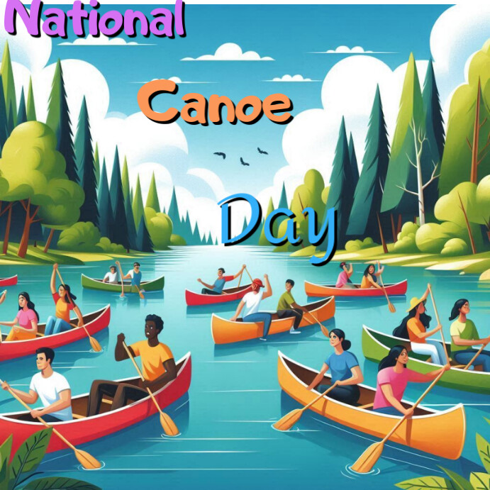 Copy of Blue Futuristic National Canoe Day Instagram Post | PosterMyWall