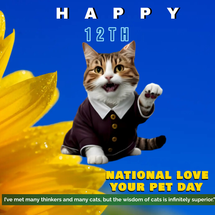 Blue Futuristic National Love You Pet Day Ins Template | PosterMyWall