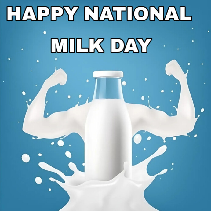 Copy of Blue Futuristic National Milk Day Instagram Post | PosterMyWall