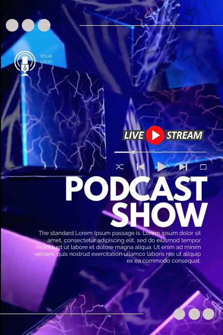 Blue Futuristic Podcast Show Tumblr Graphic Template | PosterMyWall