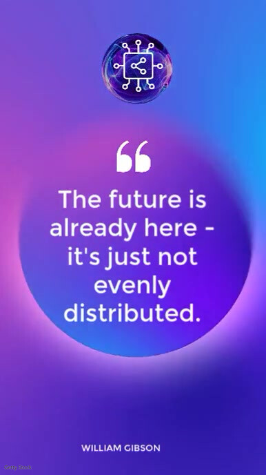 Plantilla de Blue Futuristic Quote Graphic – Inspiring Visual For Ai ...