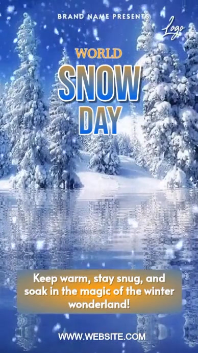 Blue Futuristic Snow Day Instagram Story Template | PosterMyWall