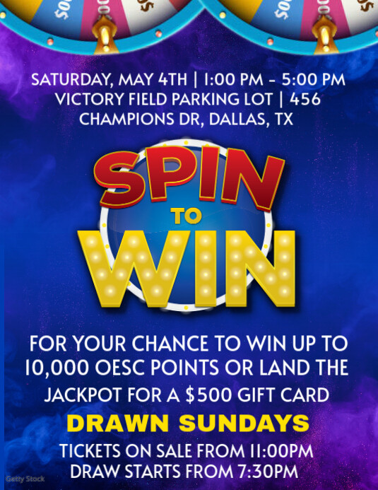 Blue Futuristic Spin To Win Flyers Flyer (us Letter) Template ...