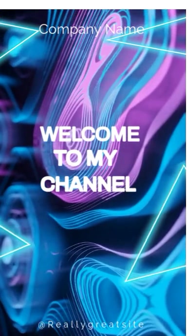 Blue Futuristic Welcome To My Channel Digital Display (9:16) Template ...