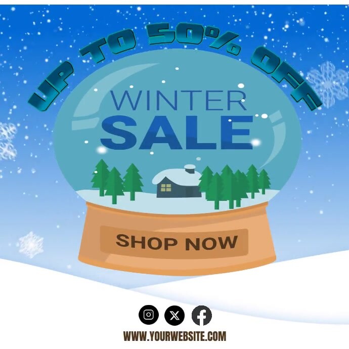 Plantilla de Blue Futuristic Winter Sale Pos Instagram | PosterMyWall