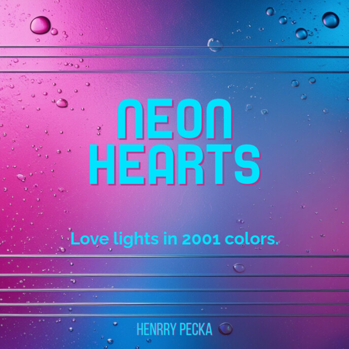 Blue Futuristic Y2k Neon Album Cover – Chrome Pink-blue Gradient Album ...