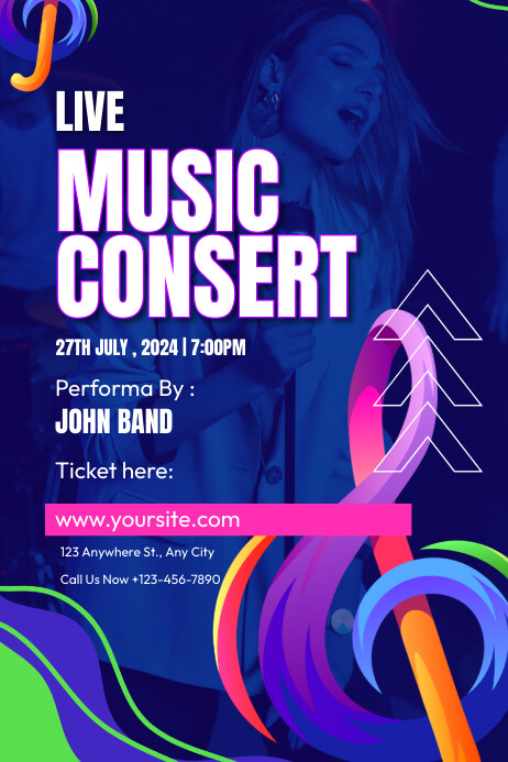 Blue Futuristik Live Music Concert Poster Template | PosterMyWall