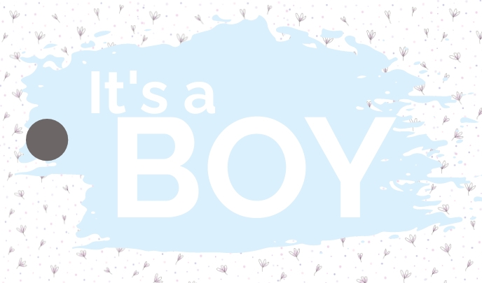 Blue Gender reveal annoucement tag it's a boy Template | PosterMyWall