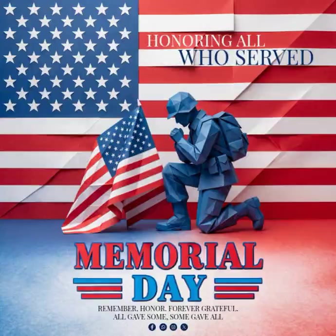 Blue Memorial Day Square Template | PosterMyWall