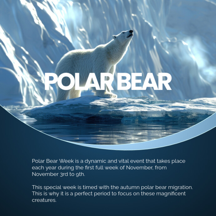 Copy of Blue Geometric Polar Bear Week Instagram Post | PosterMyWall