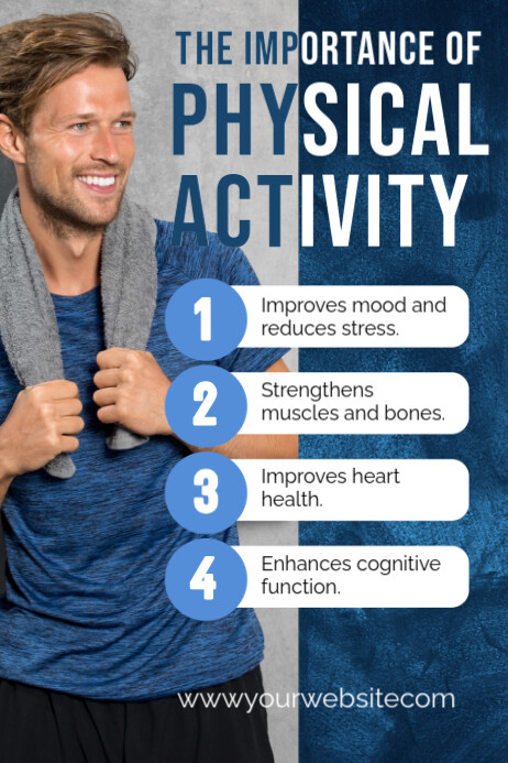 Plantilla de Blue Geometris Physical Activity Poster | PosterMyWall