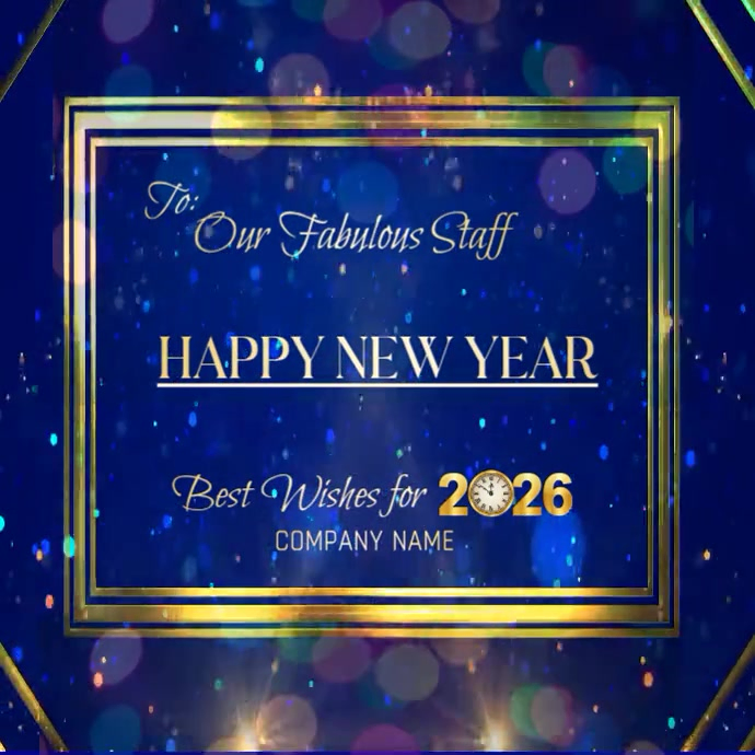 Blue/Gold 3d New Years Wishes IG Post Template | PosterMyWall