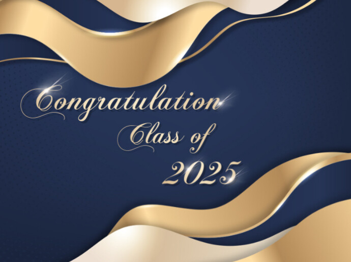 Blue gold Abstract Graduation Presentation Template | PosterMyWall