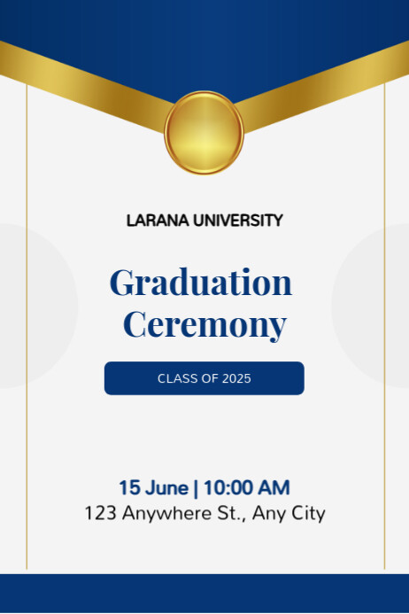 Plantilla de Blue Gold Modern Graduation Program | PosterMyWall